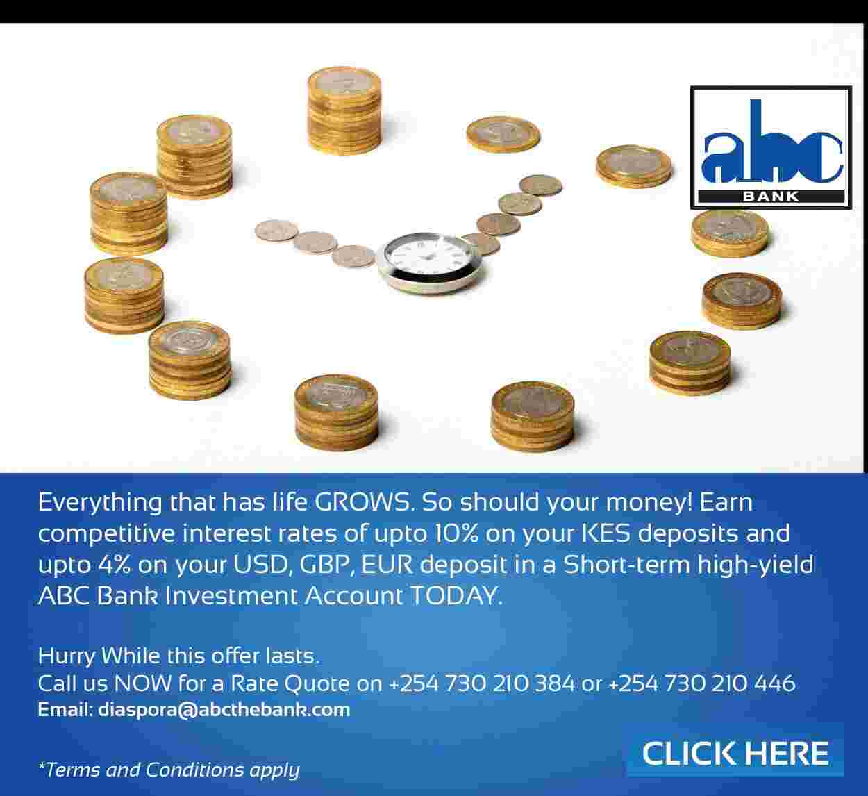 High Yield Investment Account For The Diaspora At ABC Bank Mwakilishi High Yield Investment Account For The Diaspora At ABC Bank Mwakilishi