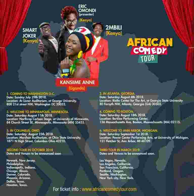 African Stand Comedy Tour Featuring Anne Kansiime, Eric Omondi among ...